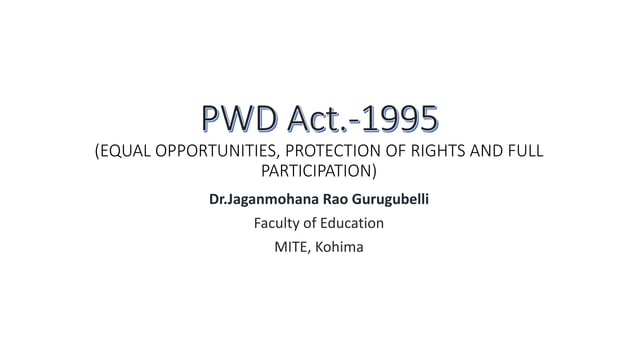 Pwd act 1995 | PPTX