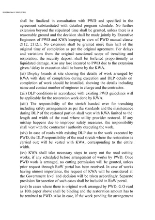 PWD Road cutting Trenching of PWD roads by KWA Modified Guidelines 14. ...