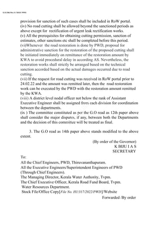 PWD Road cutting Trenching of PWD roads by KWA Modified Guidelines 14. ...