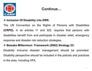 Mainstreaming PwDs into Disaster Risk Reduction | PDF