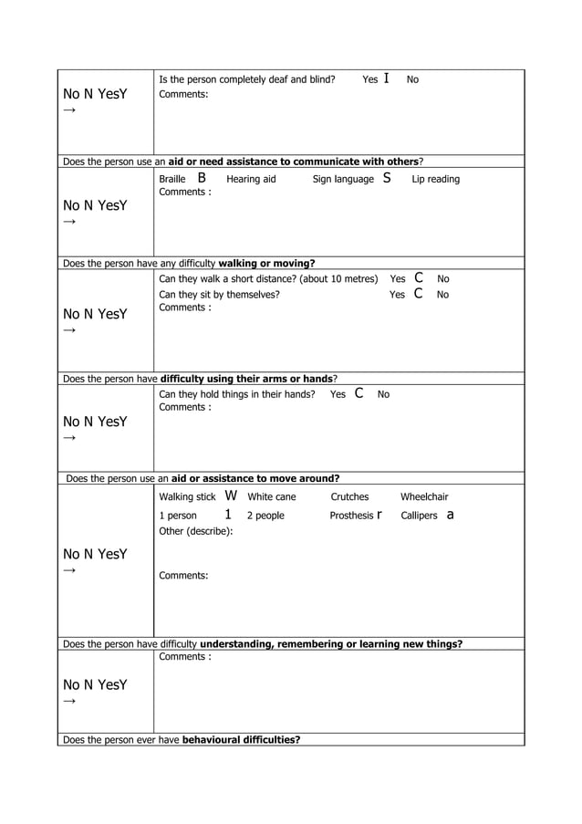 Pwd screening form (blank form) | DOC | Medical Health