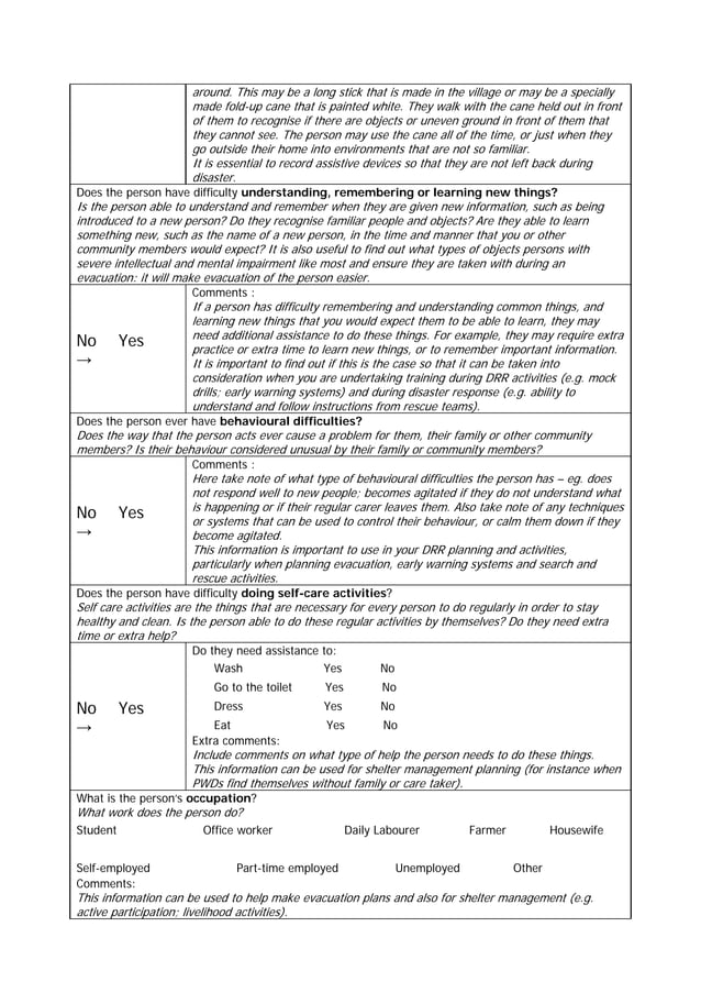 Pwd screening form with guidelines for completion | PDF