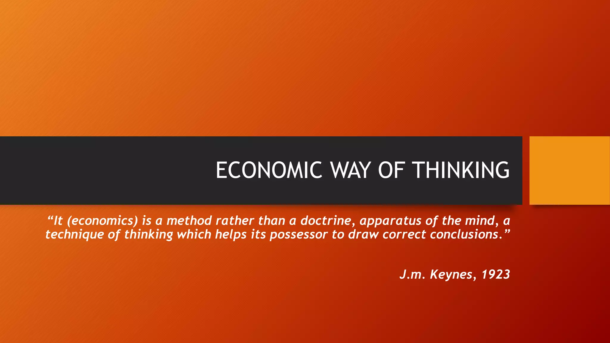Economic Way of Thinking | PPTX