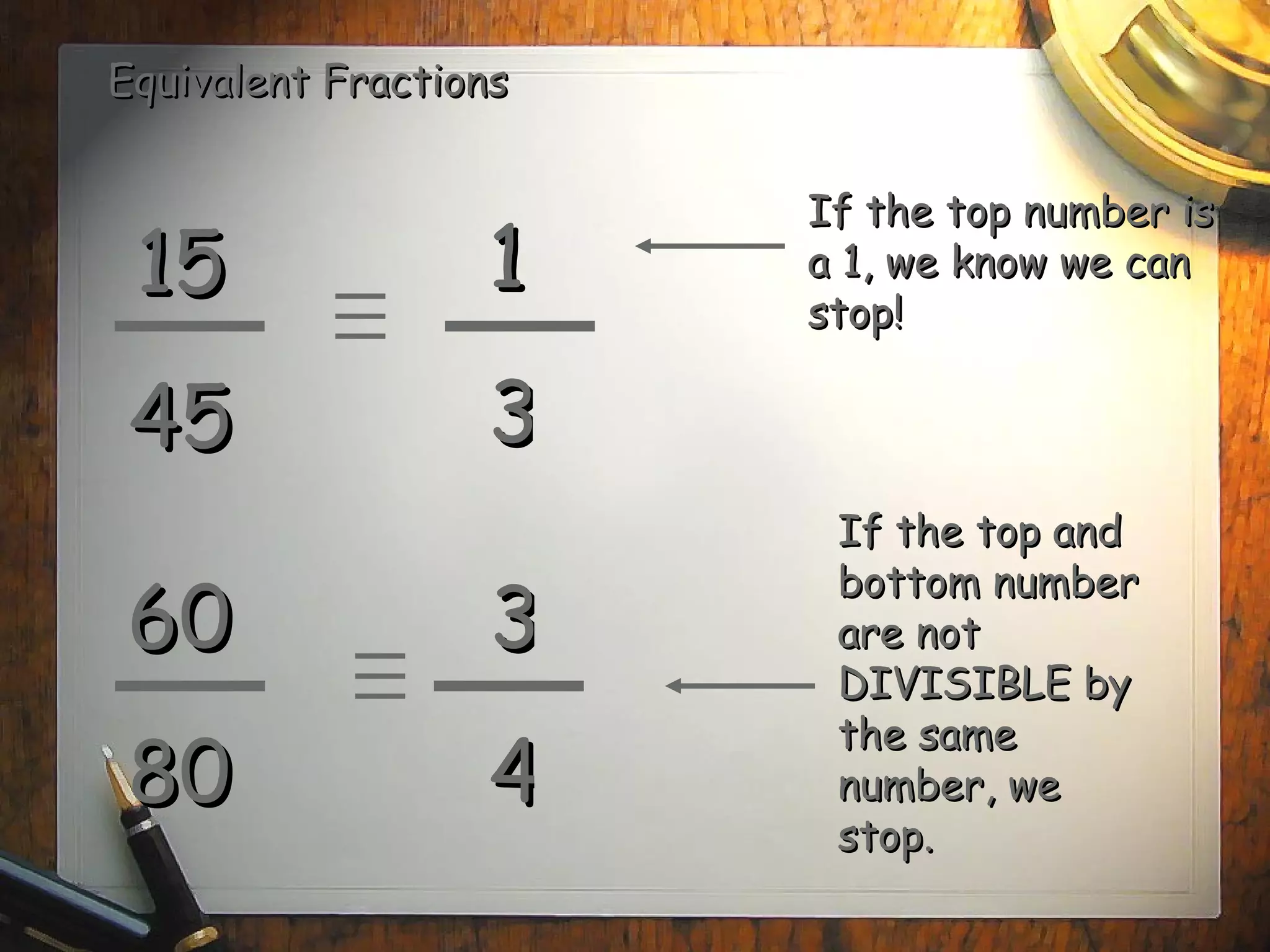 EQUIVALENT FRACTIONS | PPT