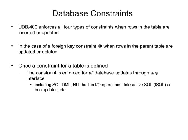 Database constraints | PPT