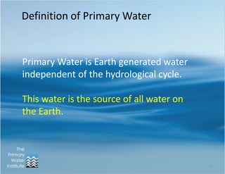 What is Primary Water? | PPT