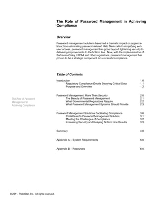 The Role of Password Management in Achieving Compliance | PDF ...