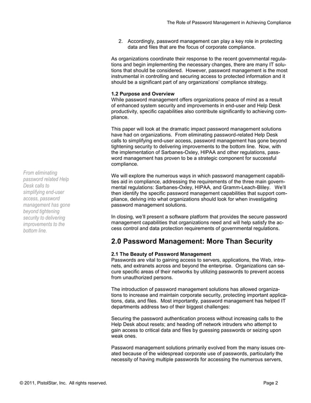 The Role of Password Management in Achieving Compliance | PDF | Information and Network Security ...