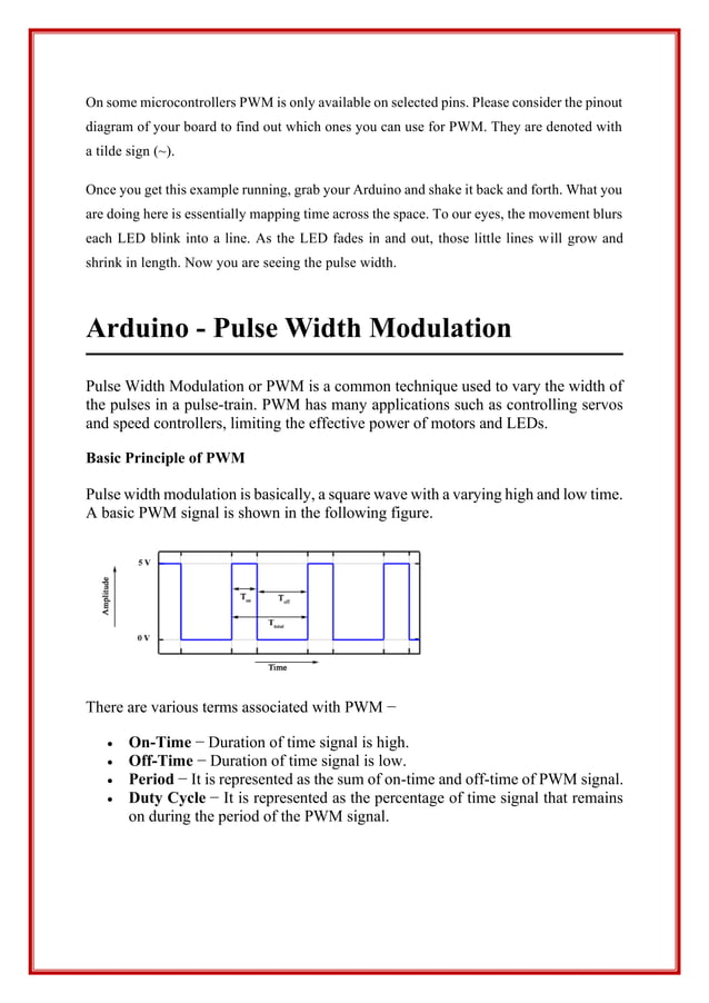 Pwm Arduino Experiment For Engineering Pra Pdf
