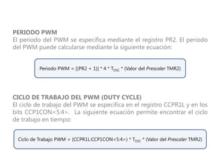 PWM con PIC16F877A: Modulos y Registros Involucrados | PPTX