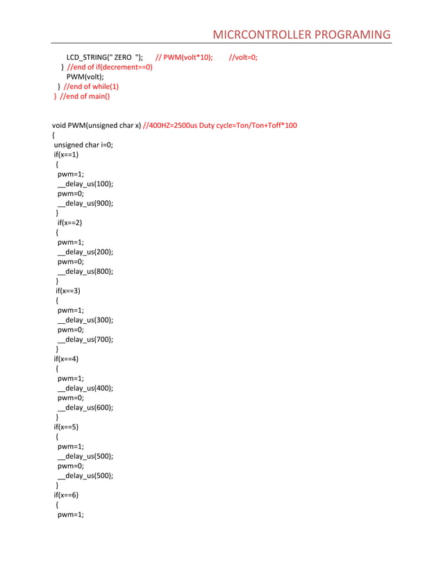 PWM wave generator using microcontroller | PDF