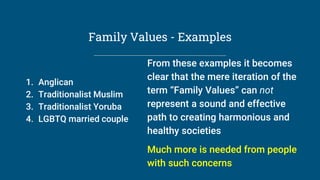 Conference on the Family - Tradition, Youth, and New Family Values | PPT
