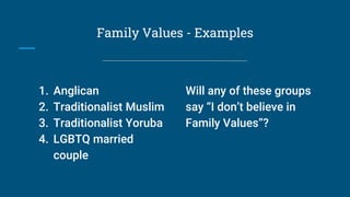 Conference on the Family - Tradition, Youth, and New Family Values | PPT