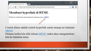 Materi ajar PWPB kelas XI RPL - Hyperlink pada HTML | PDF