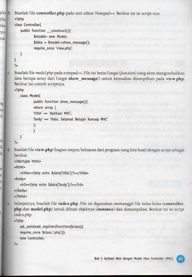 Materi PWPB kelas XII RPL - Aplikasi web dengan model Model View Controler (MVC) | PDF