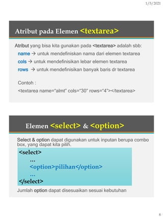 Pemrograman Web & Perangkat Bergerak - materi Form | PDF