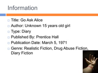 Go Ask Alice Book Talk | PPT