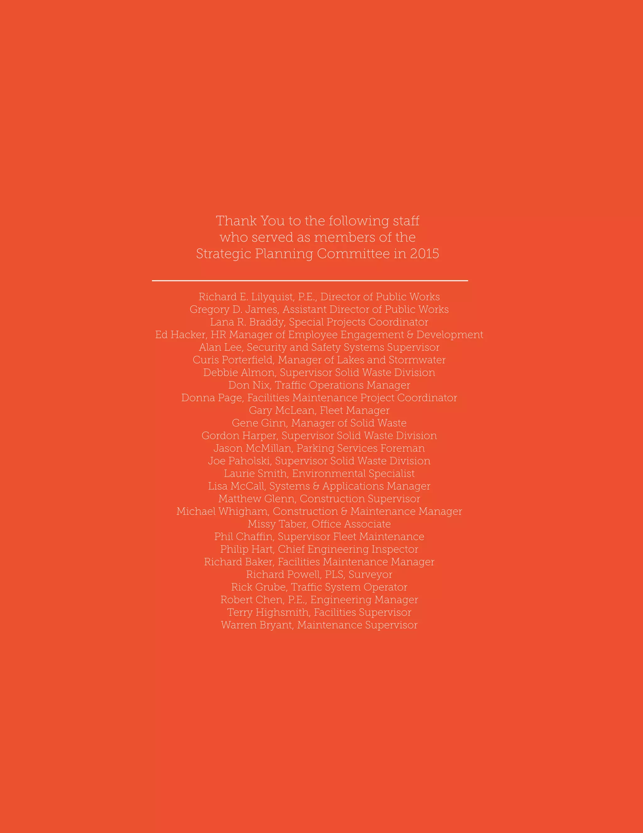 City of Lakeland, FL Public Works Strategic Plan 2016 2017 | PDF