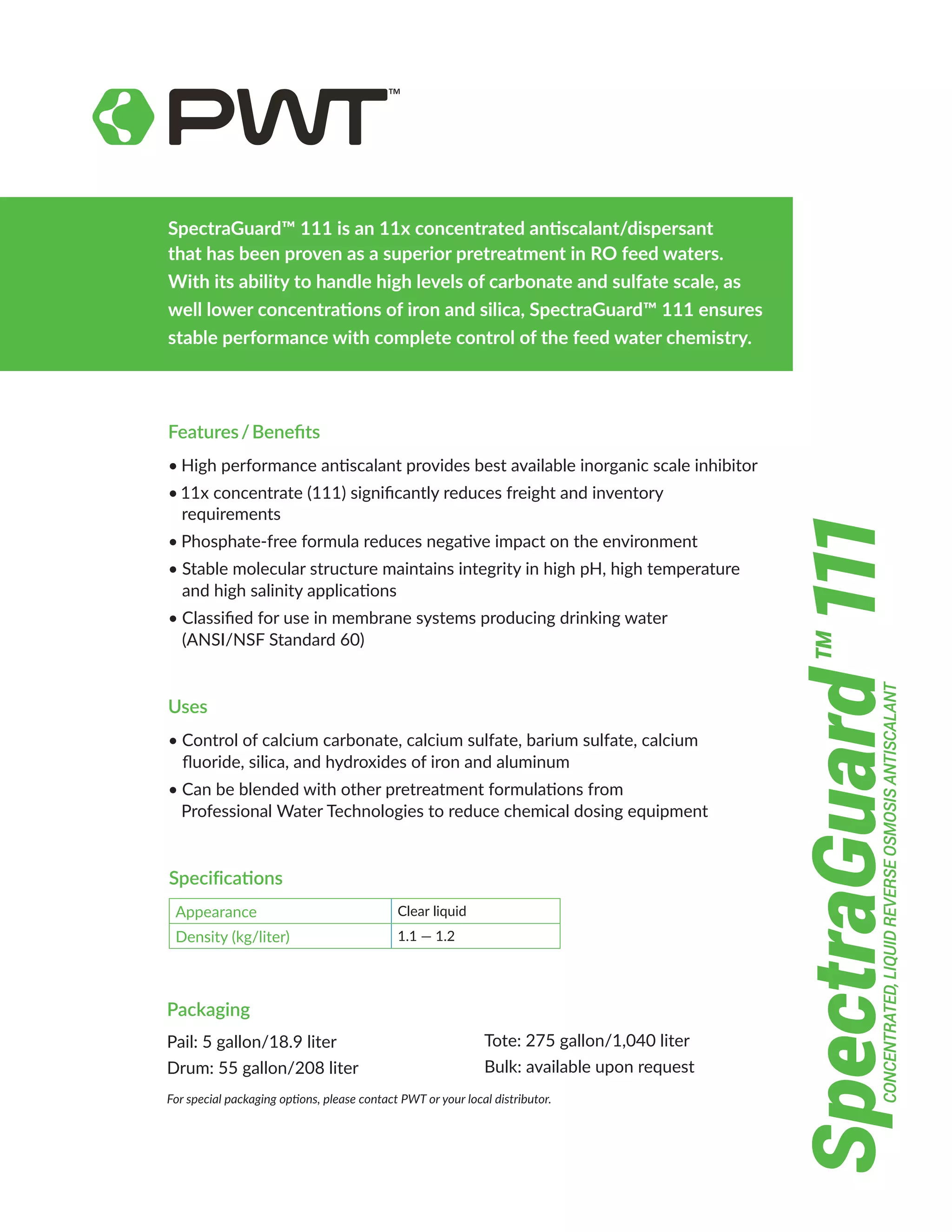 Pwt spectra guard-111-tds | PDF