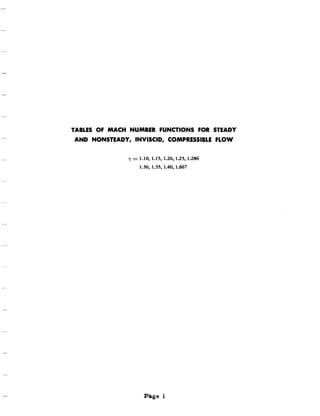 P&w tables of compressible flow functions | PDF