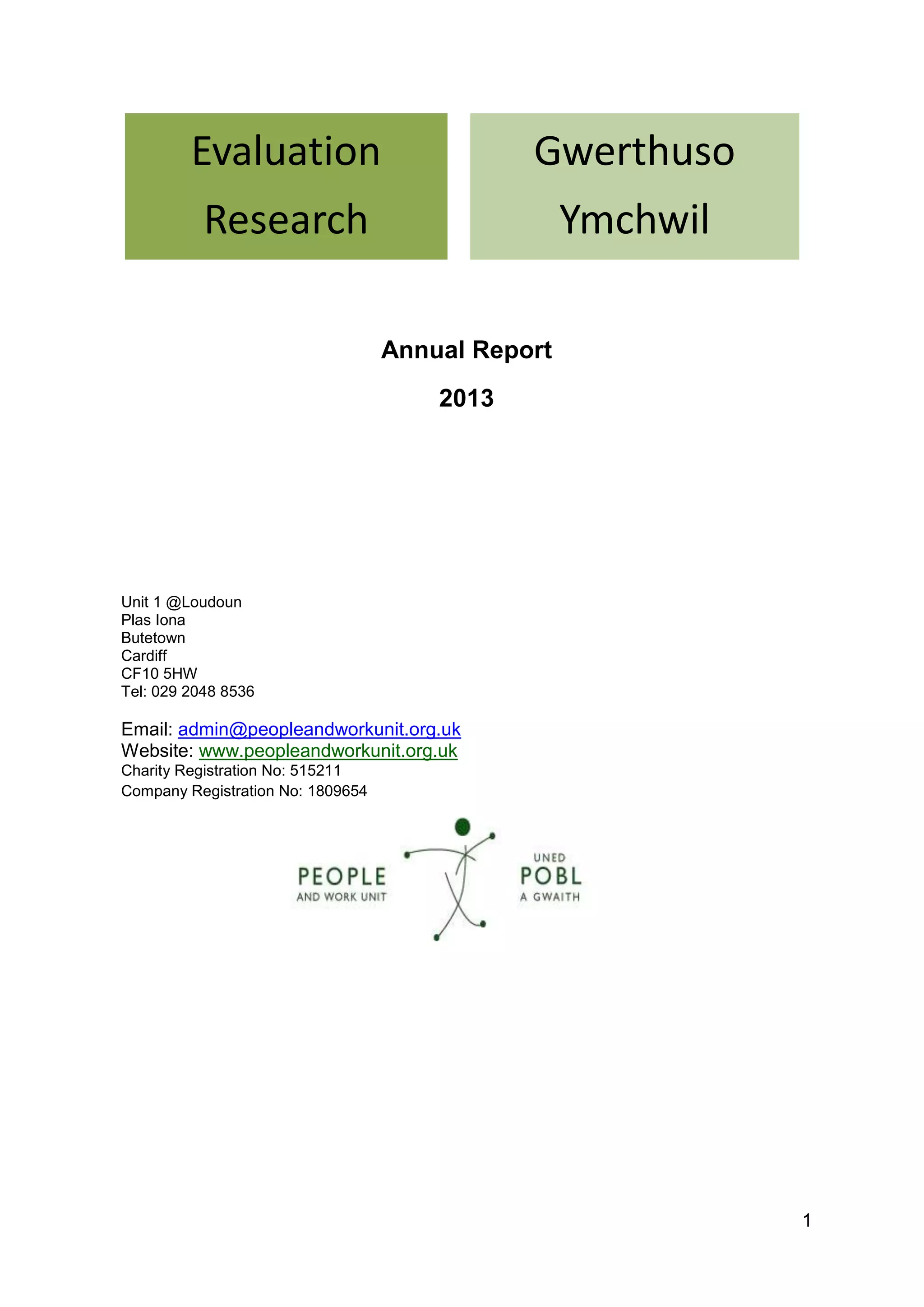 People and Work Unit Annual Report 2013 | PDF