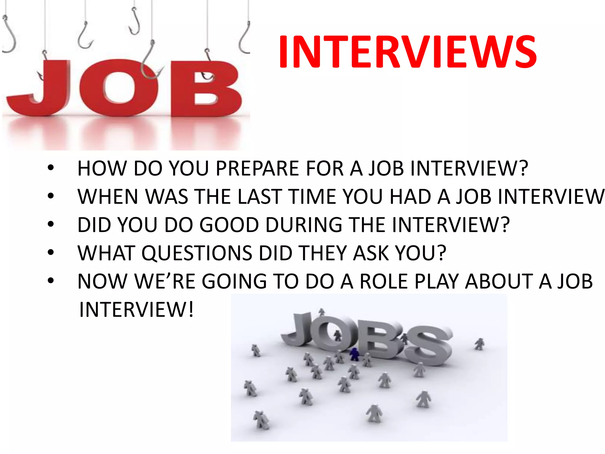 Jobs- ESL- vocabulary and tips for interviews. | PPTX