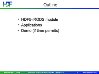 HDF5 iRODS | PPT | Databases | Computer Software and Applications