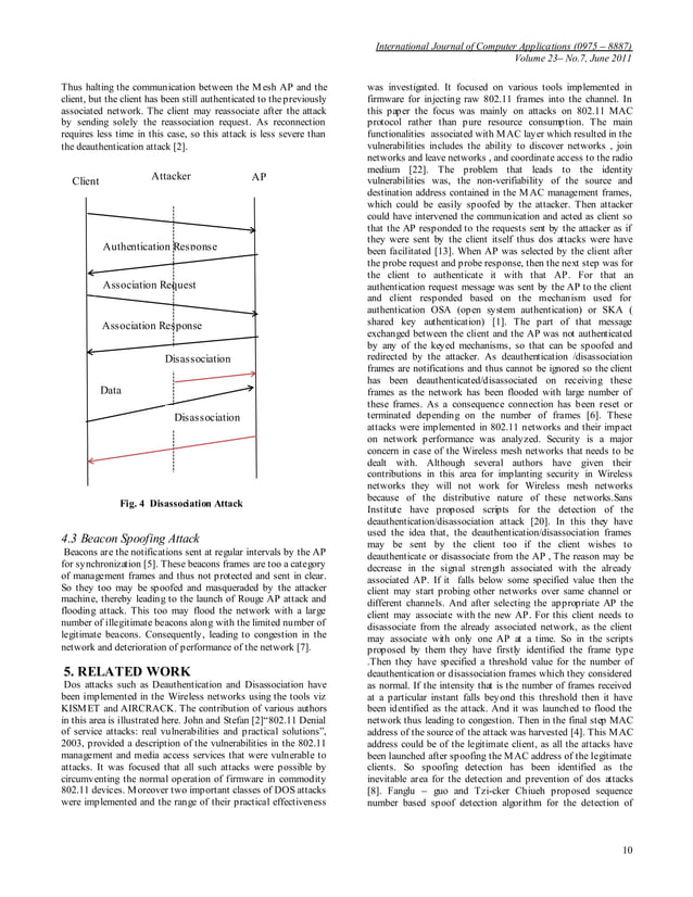 Wireless Deauth and Disassociation Attacks explained | PDF