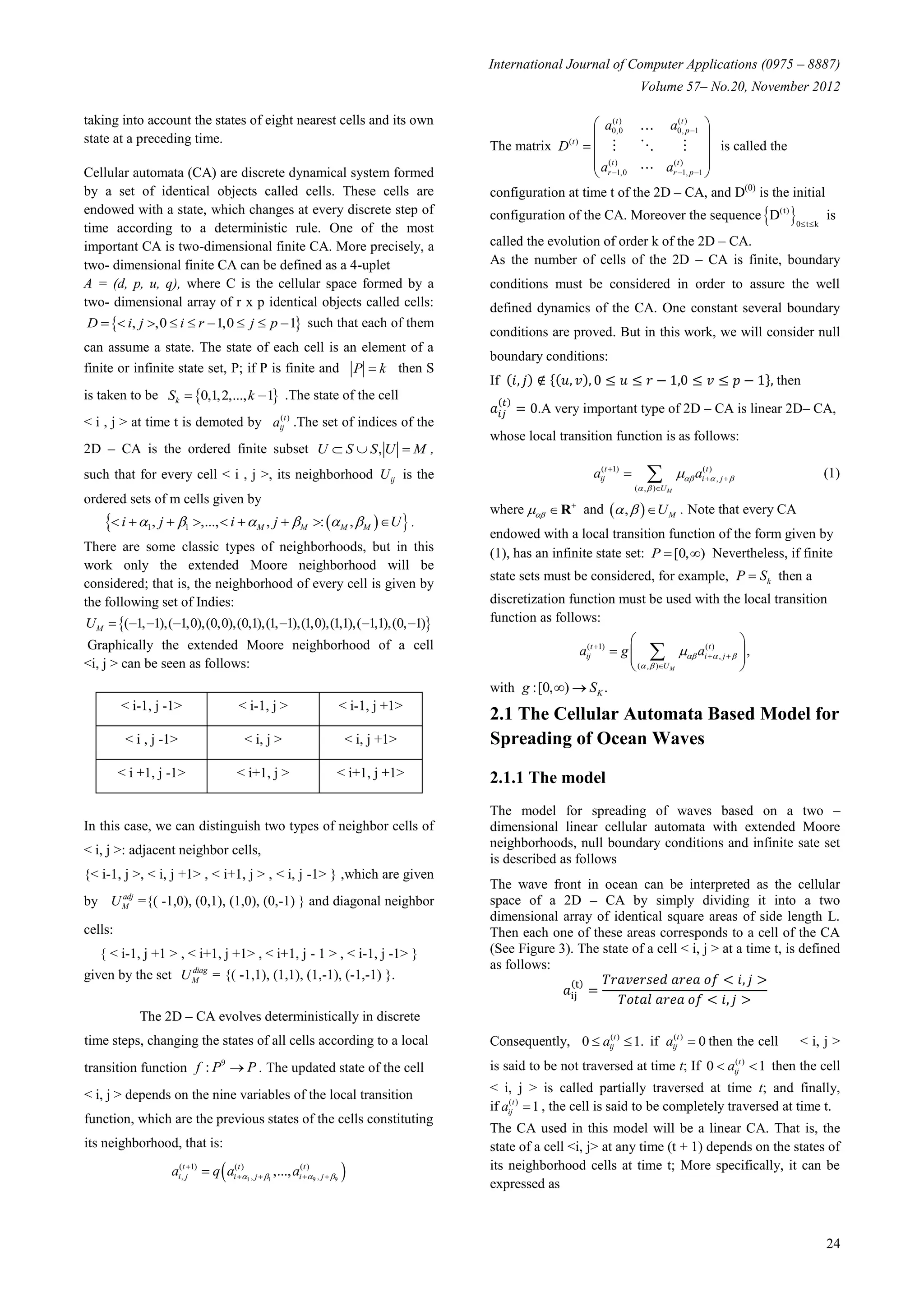 Tsunami Wave Propagation Models Based On Two Dimensional Cellular Automata Pdf