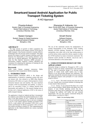 Smartcard based Android Application for Public Transport Ticketing System | PDF
