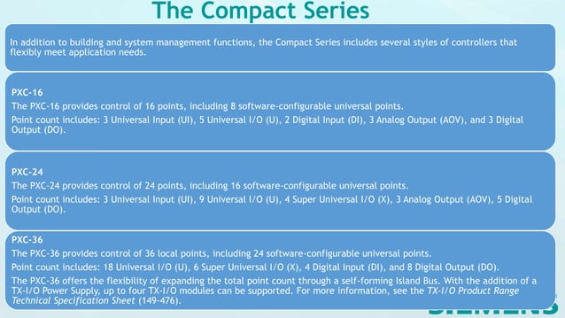 Siemens PXC Controller Series Part-1 | PPT