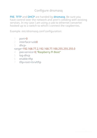 PXE Network Booting The Raspberry Pi | PDF | Operating Systems | Computer Software and Applications