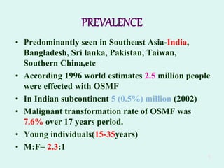 ORAL SUB MUCOUS FIBROSIS(OSMF) | PPT