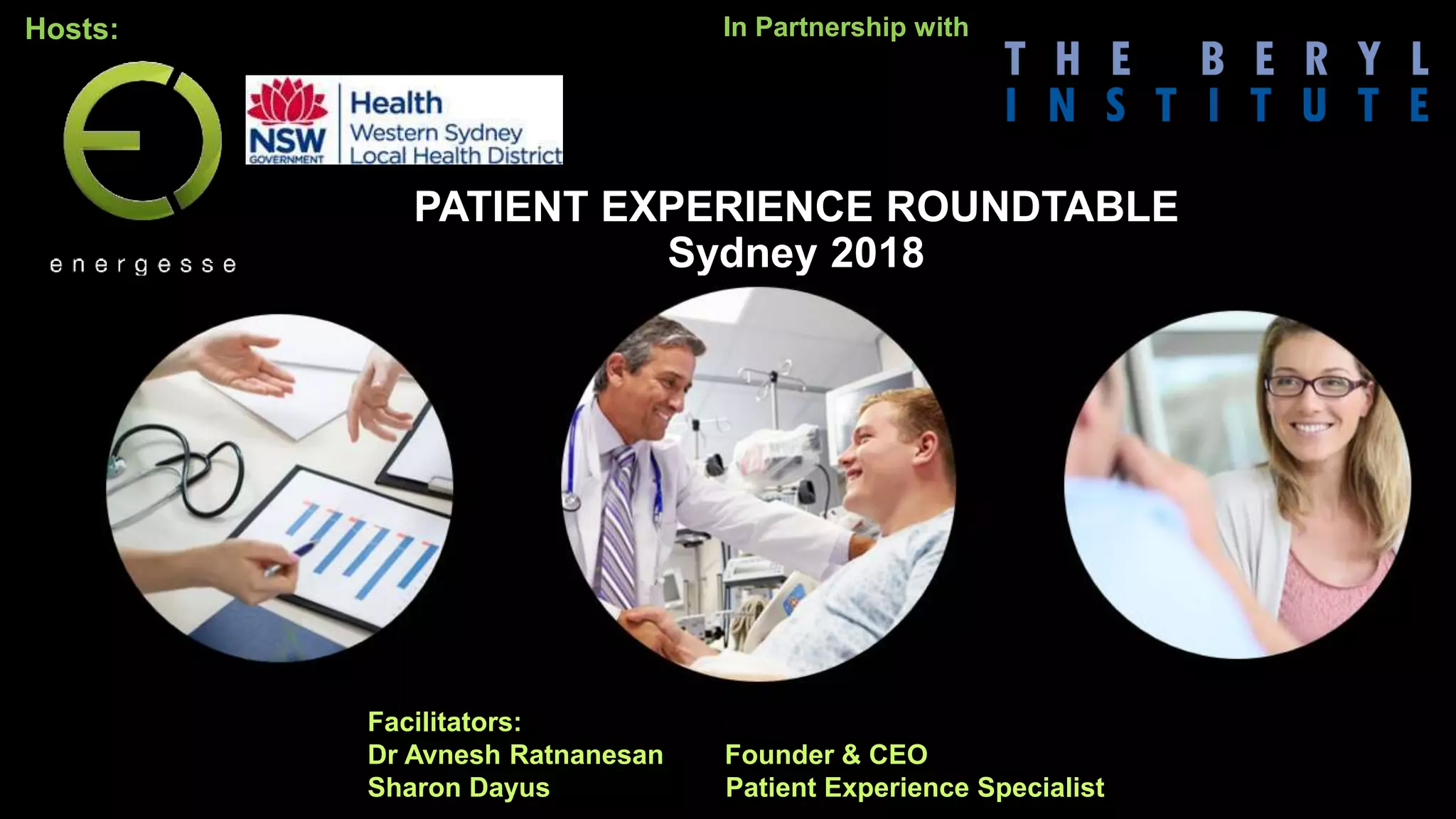 Patient Experience Roundtable Sydney 2018 Leading Change ...