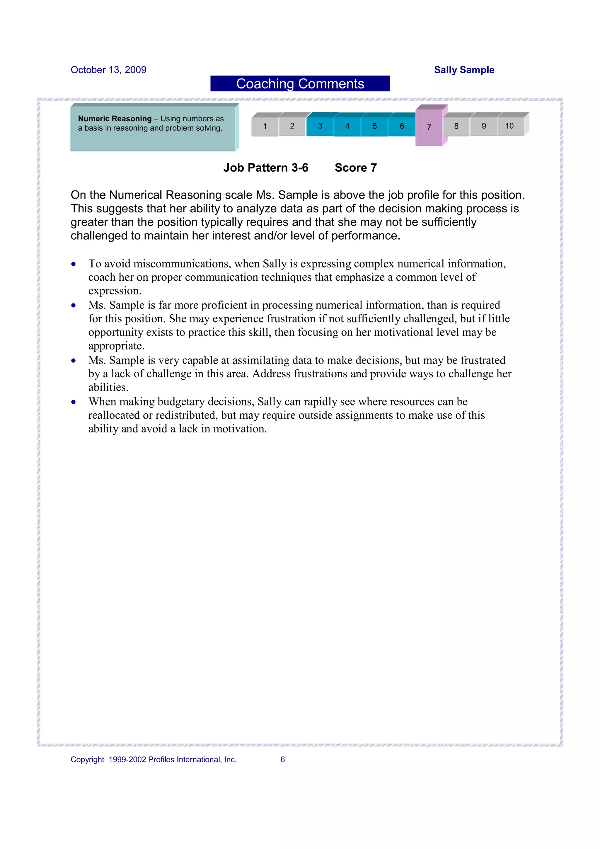 Pxt Coaching Sample Report | PDF