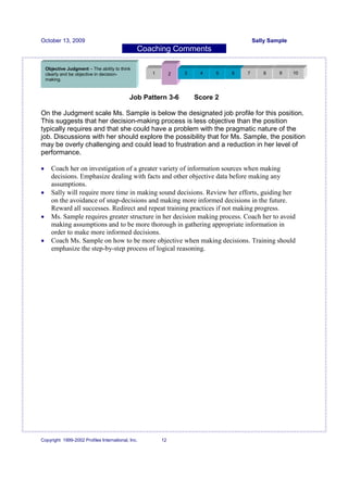 Pxt Coaching Sample Report | PDF