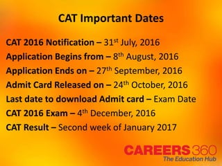 CAT - Common Admission Test | PPTX