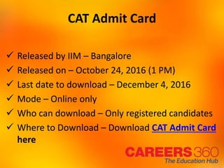 CAT - Common Admission Test | PPTX