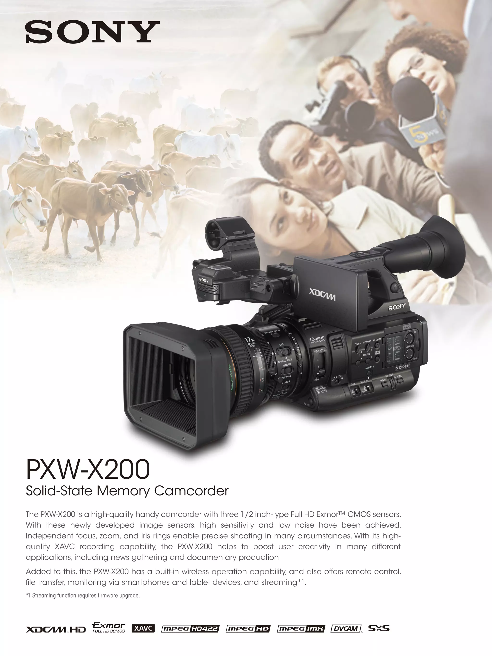 Sony PXW-X200 Camcorder | PDF