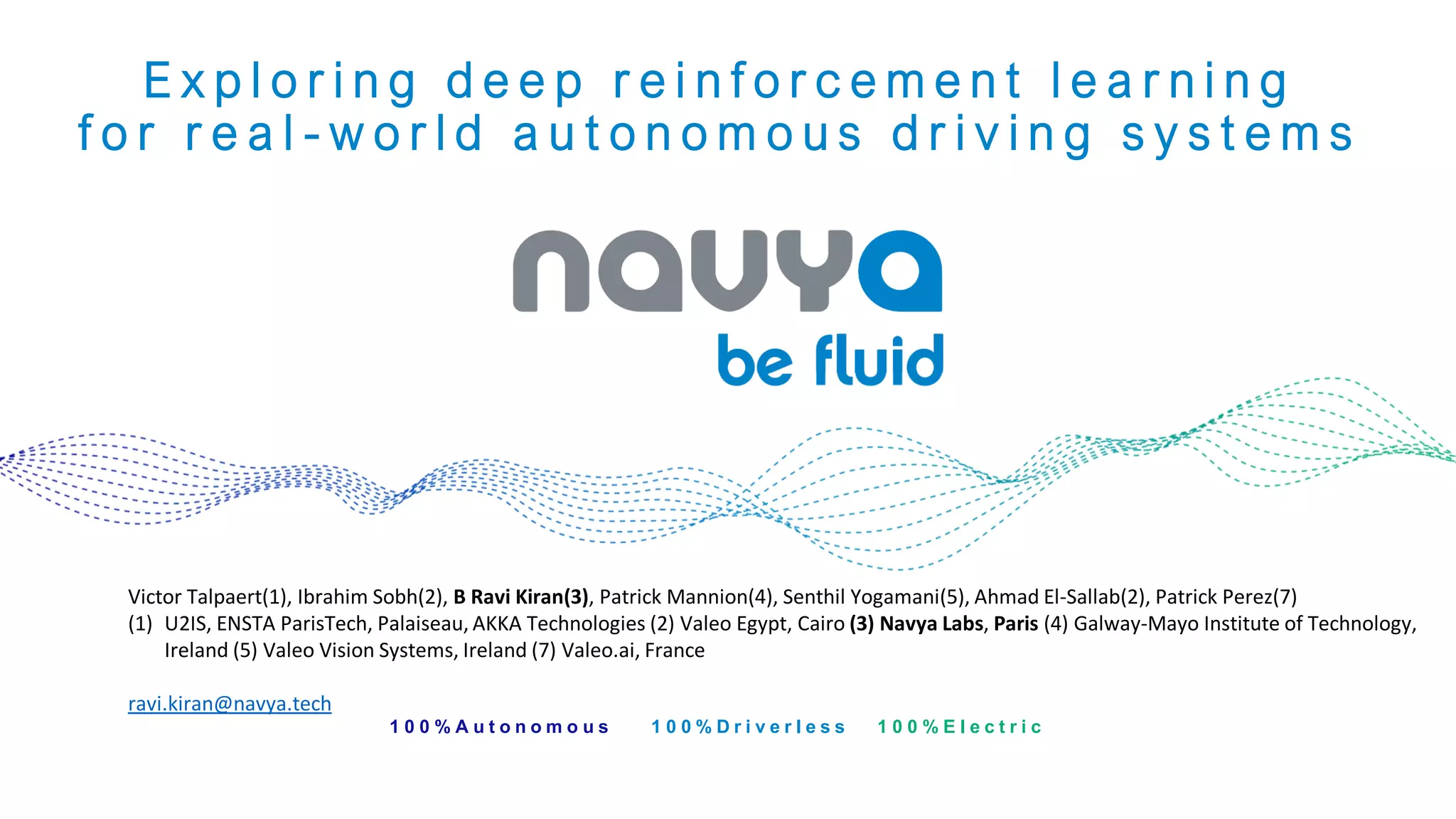 Deep RL for Autonomous Driving exploring applications Cognitive ...