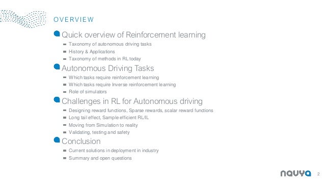 Deep RL for Autonomous Driving exploring applications Cognitive vehic…