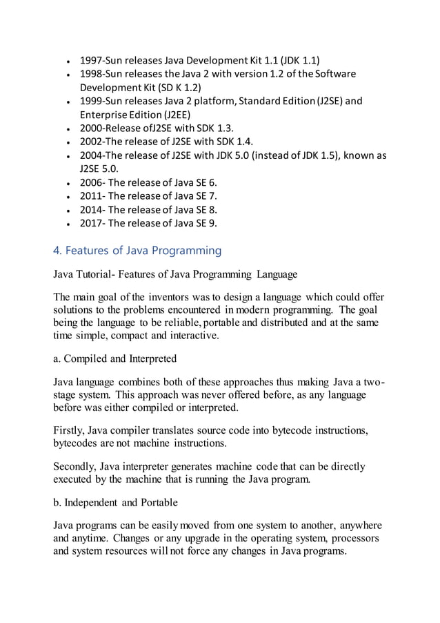 Java Tutorial To Learn Java Programming Pdf