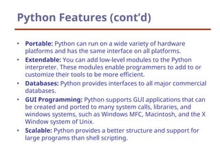 program on python what is python where it was started by whom started | PPT