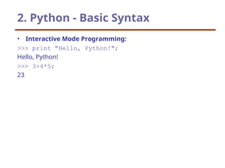program on python what is python where it was started by whom started | PPT