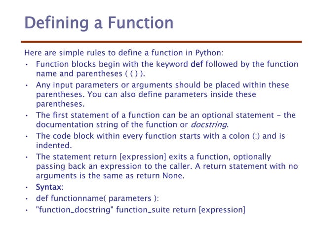 Python Programming Functions And List And Tuples Ppt