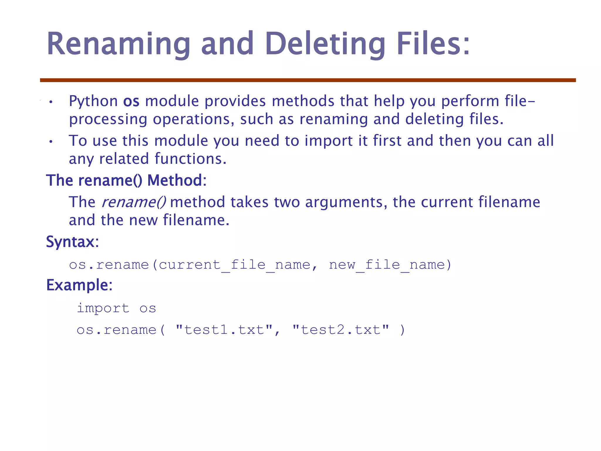 Python file handlings | PPT