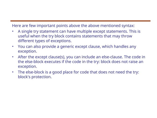 Exception Handling using Python Libraries | PPT