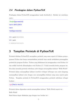 Introduction to PythonTeX | PDF