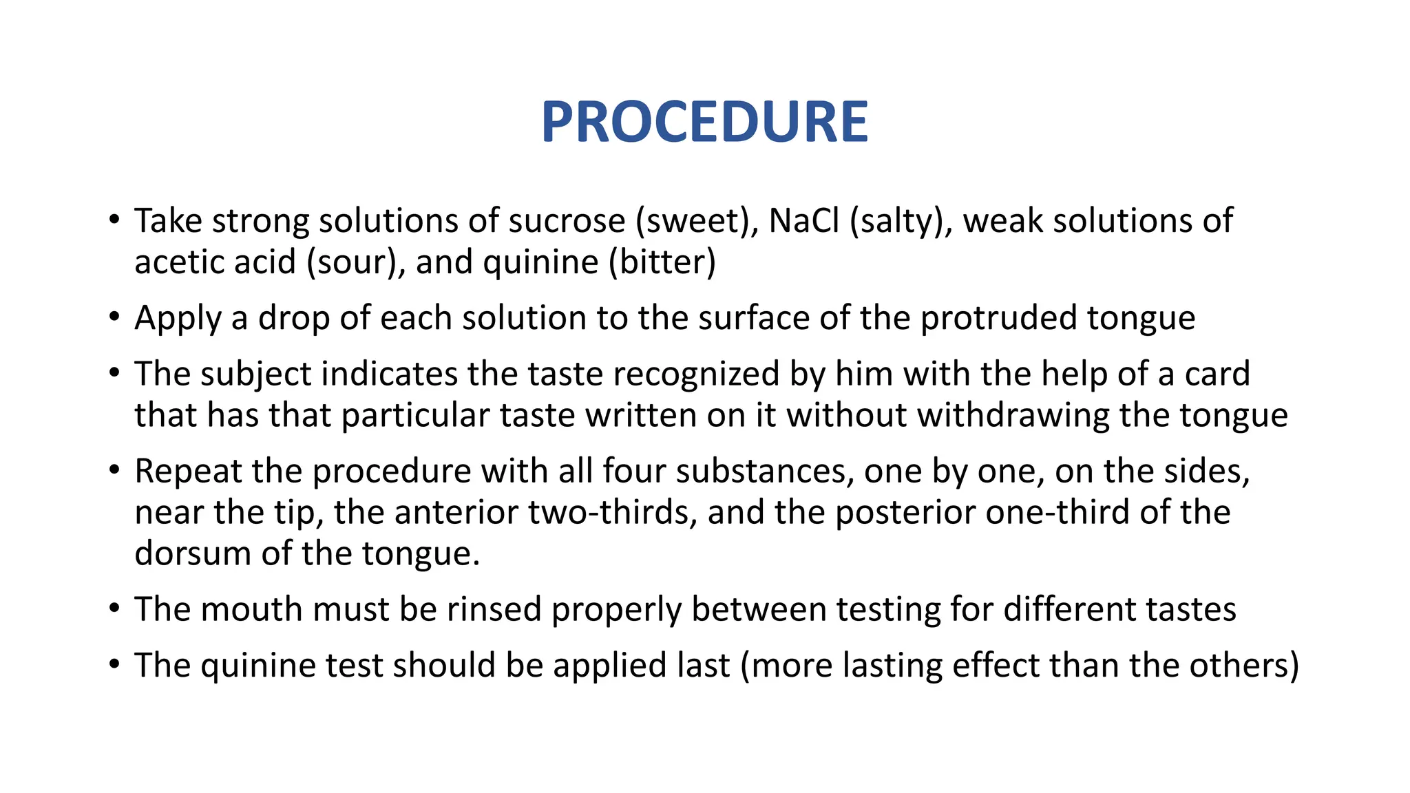 Demonstrate testing for smell and taste mbbs | PPTX