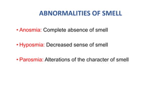 Demonstrate testing for smell and taste mbbs | PPTX